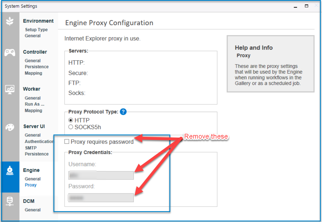 Proxy Credentials are added to the Proxy Server for Manual Proxy Server setup even if the Proxy ...