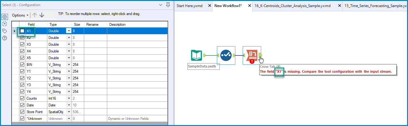 Error: The field “[field_name]” is missing. Compare the tool ...