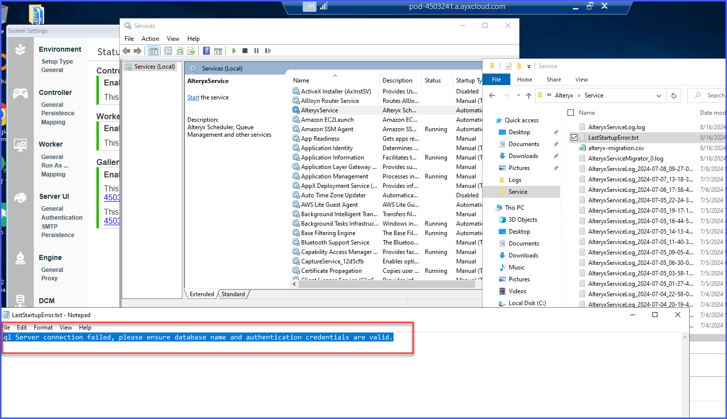 Sql Server connection failed, please ensure database name and ...