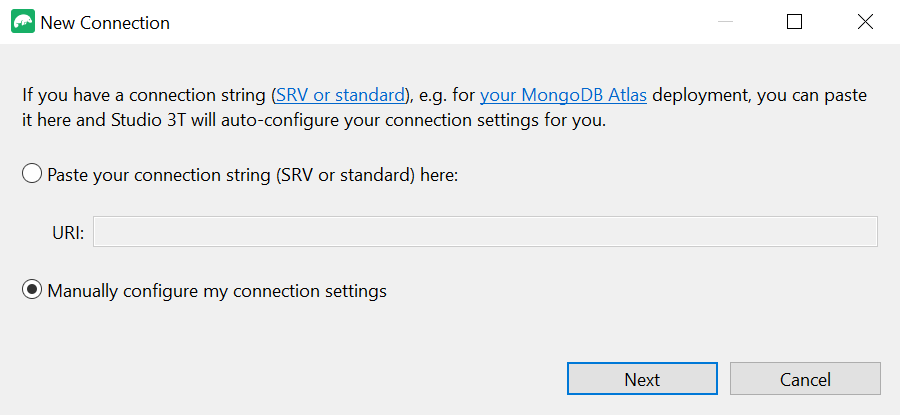 How to Connect to a User-Managed MongoDB with Studio 3T