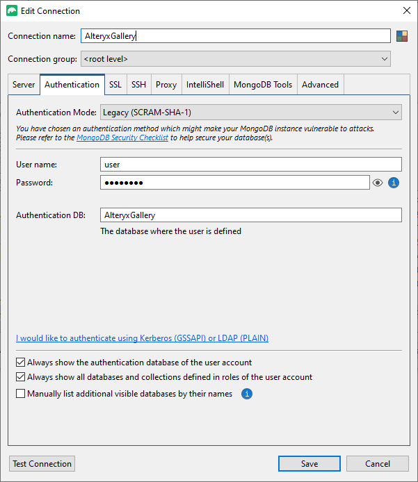 How to Connect to a User-Managed MongoDB with Studio 3T