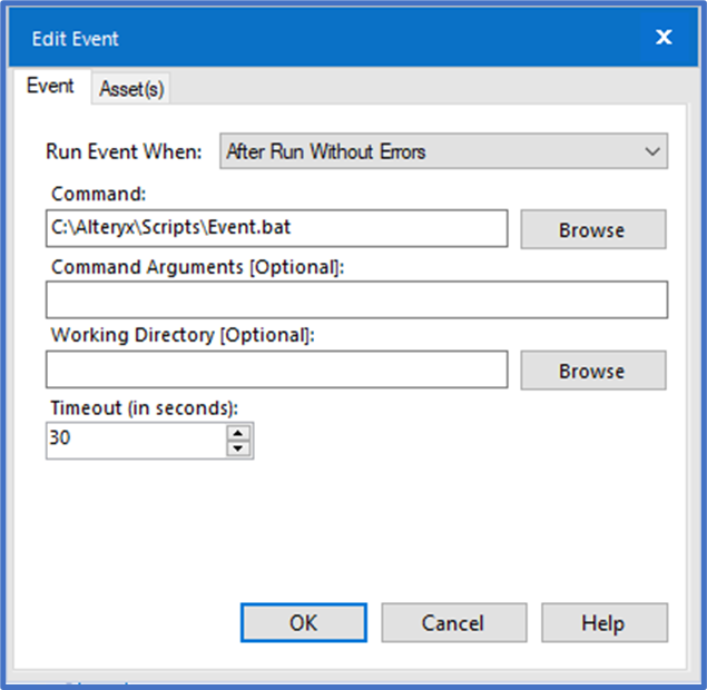 How to run a workflow from an event