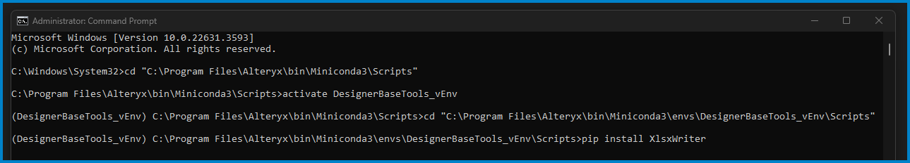 How to install Python packages via command prompt
