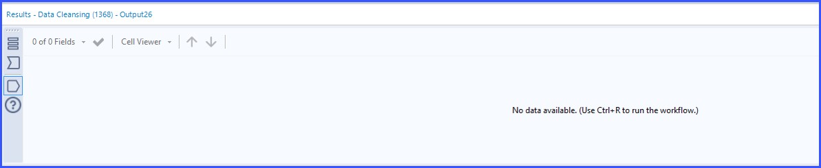 No Data Available in Output Window After Running Workflow