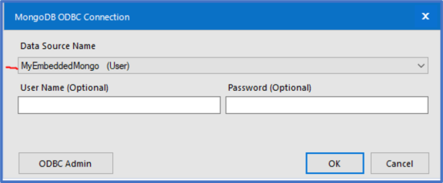 Set up an ODBC connection to query your embedded MongoDB in Version 2023.1