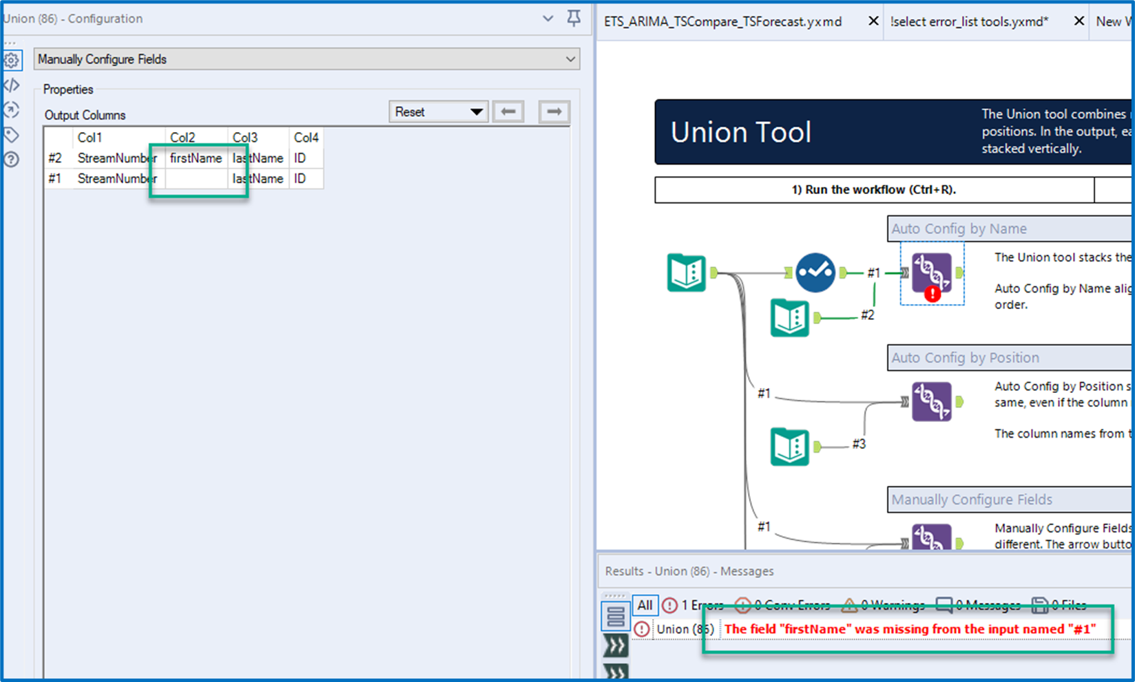 Error: The field "[fieldname]" was missing from the input named "[inputname]"