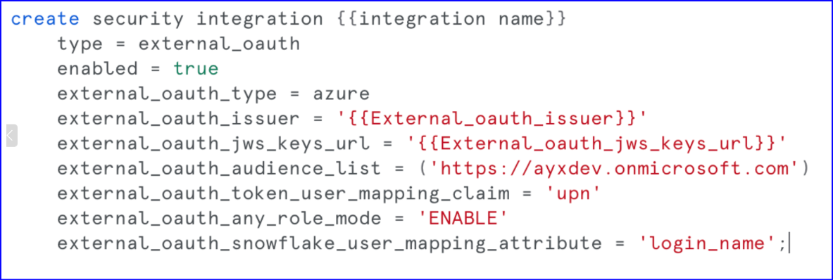 Snowflake - Azure AD (multi-tenant application setup)