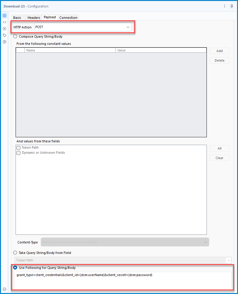 How to store and use API credentials securely utilizing DCM